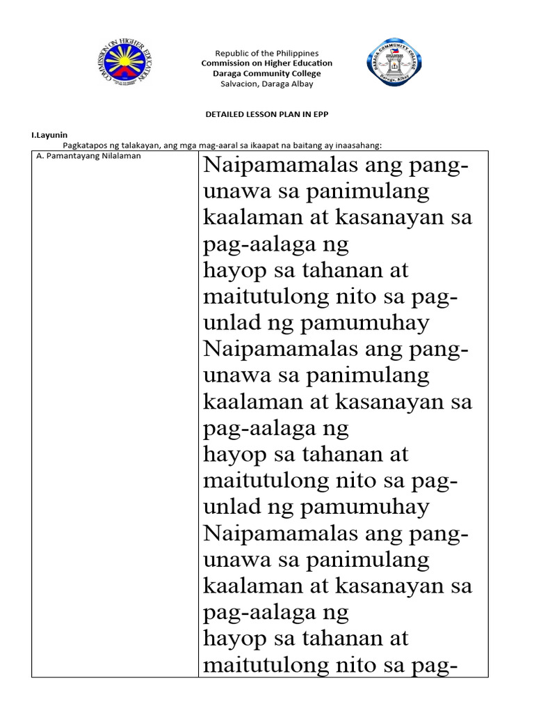 LP in Epp Grade4 | PDF