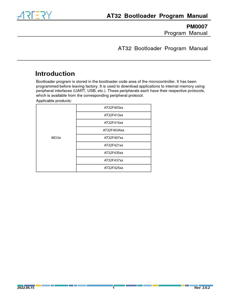 PM0007 AT32 Bootloader Program Manual EN V2.0.2 | PDF | Booting ...