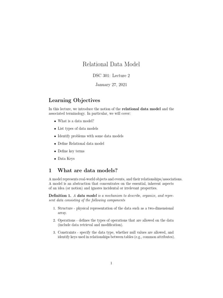 L2 Data Model | PDF | Relational Model | Relational Database