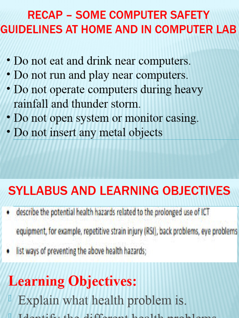 Computer Health Safety Issues | PDF | Wellness