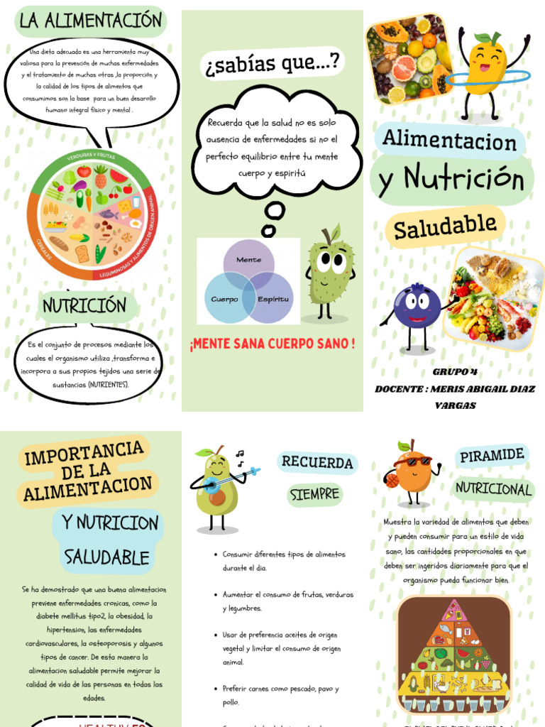 TRIPTICO | PDF | Alimentos | Nutrición