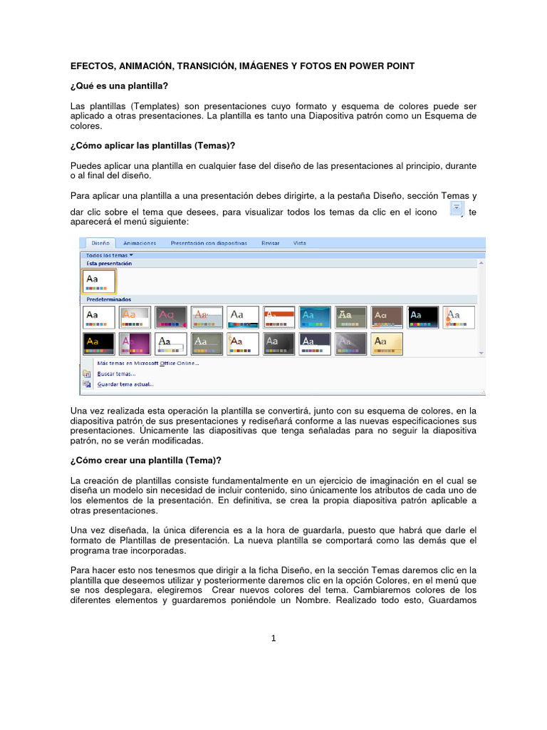 Animaciones y Transiciones | PDF | Microsoft PowerPoint | Dibujo