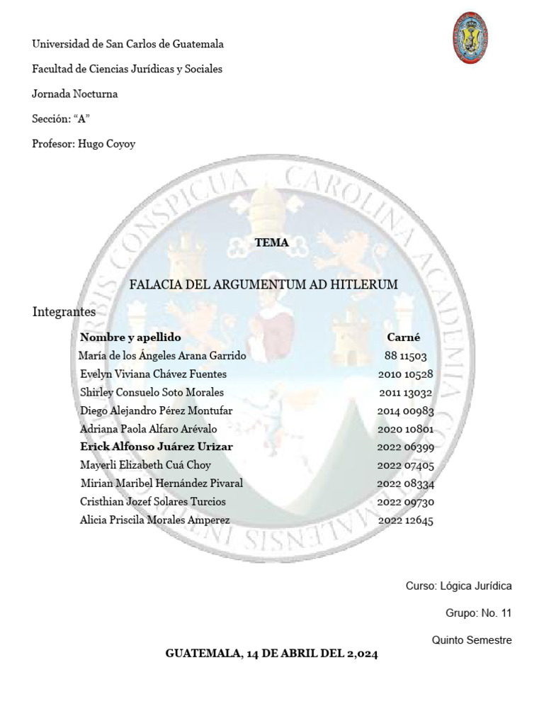 Falacia Ad Hitlerum en Guatemala | PDF | Falacia | Argumento