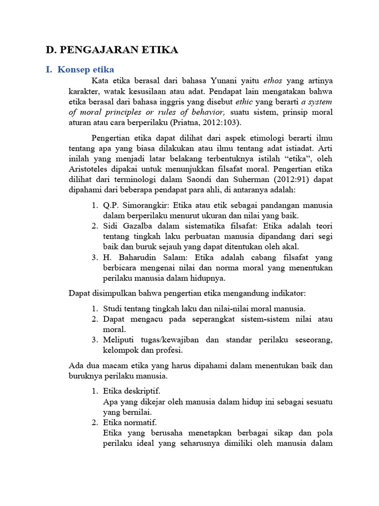 pengajaran etika | PDF