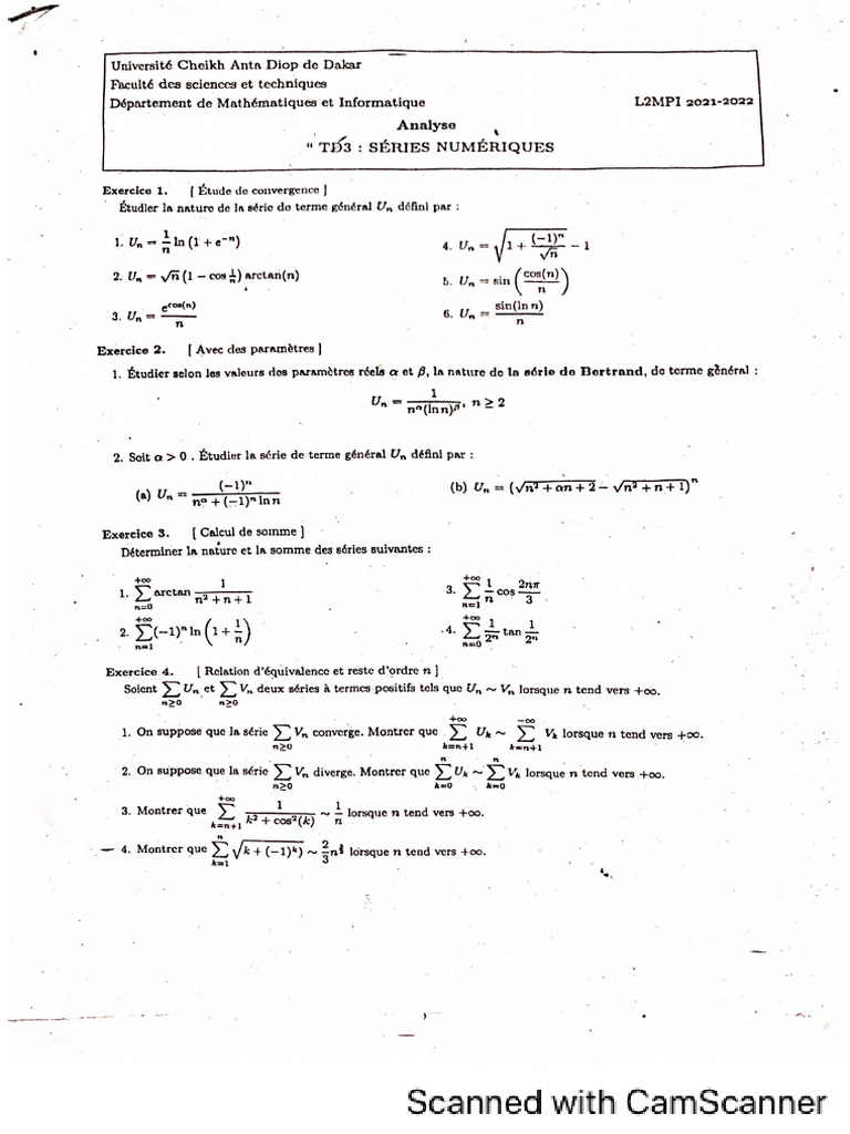 Analyse Td5 Corrigé | PDF