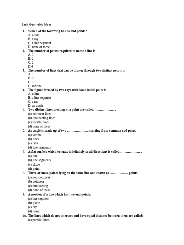 Basic Geometric Ideas | PDF