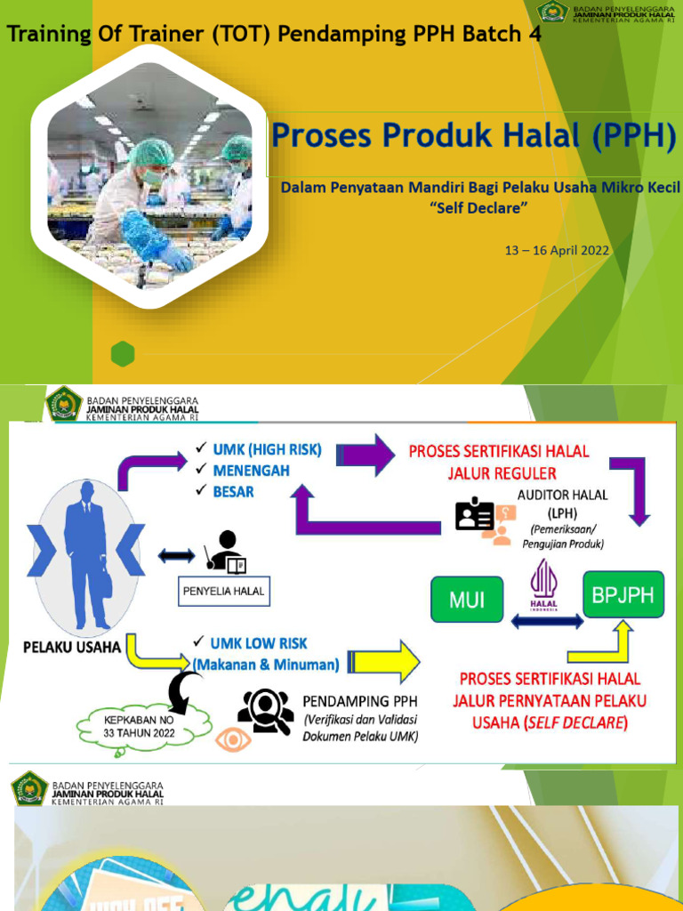 Materi Proses Produk Halal TOT Pendamping PPH | PDF