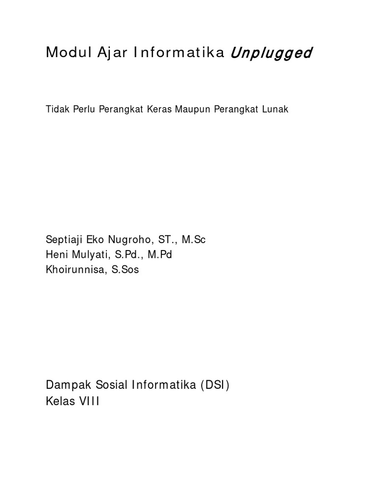 Modul Ajar Informatika - Penggunaan Media Sosial - Fase D | PDF