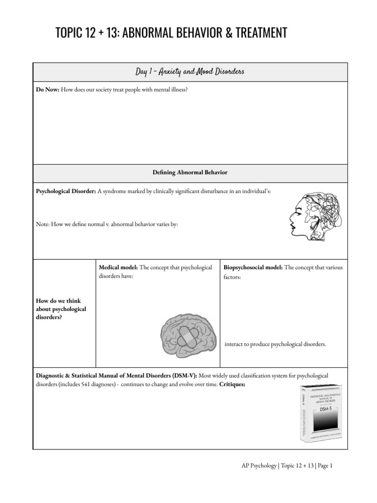 Abnormal Behavior and Treatment Overview | PDF | Mental Disorder ...