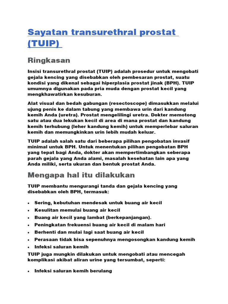 Transurethral Incision of The Prostate - en - Id | PDF
