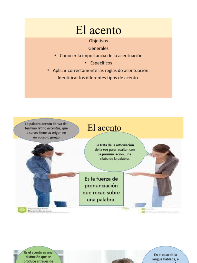 Presentación Del Acento. | PDF | Palabra | Comunicación humana