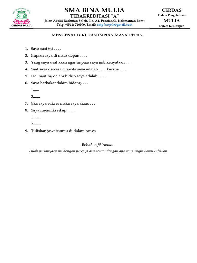 (P5) - Mengenal Diri Dan Impian Masa Depan | PDF