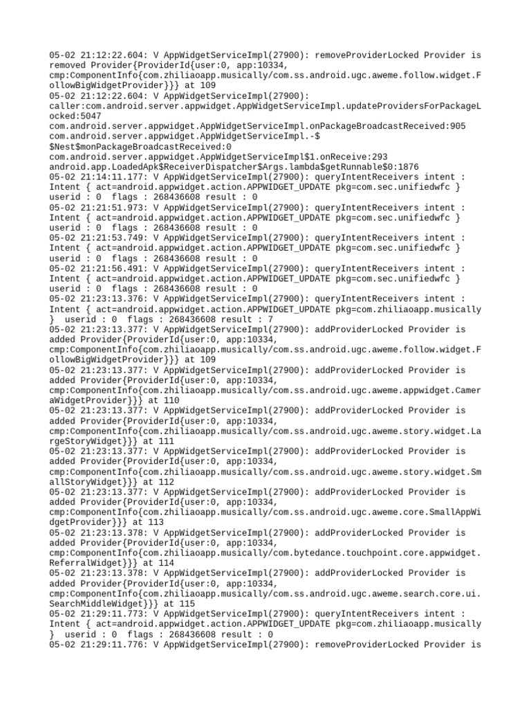 Appwidget History Log1 | Download Free PDF | Computing | Graphical User Interfaces