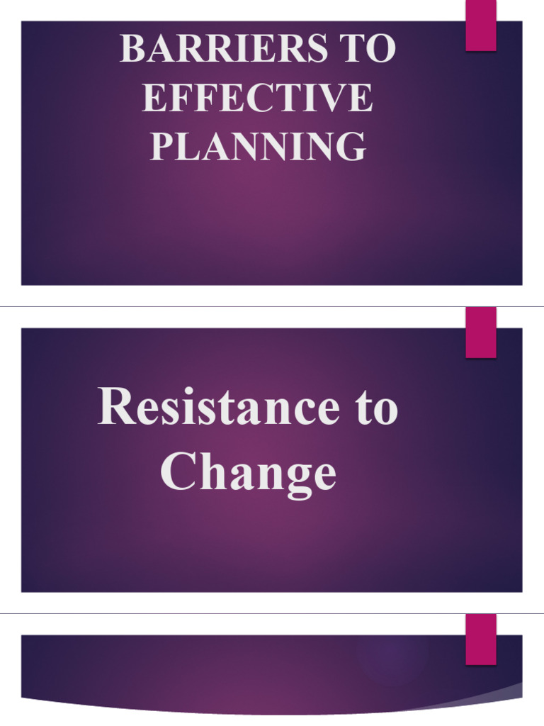 Barriers To Effective Planning | PDF | Fear | Power (Social And Political)