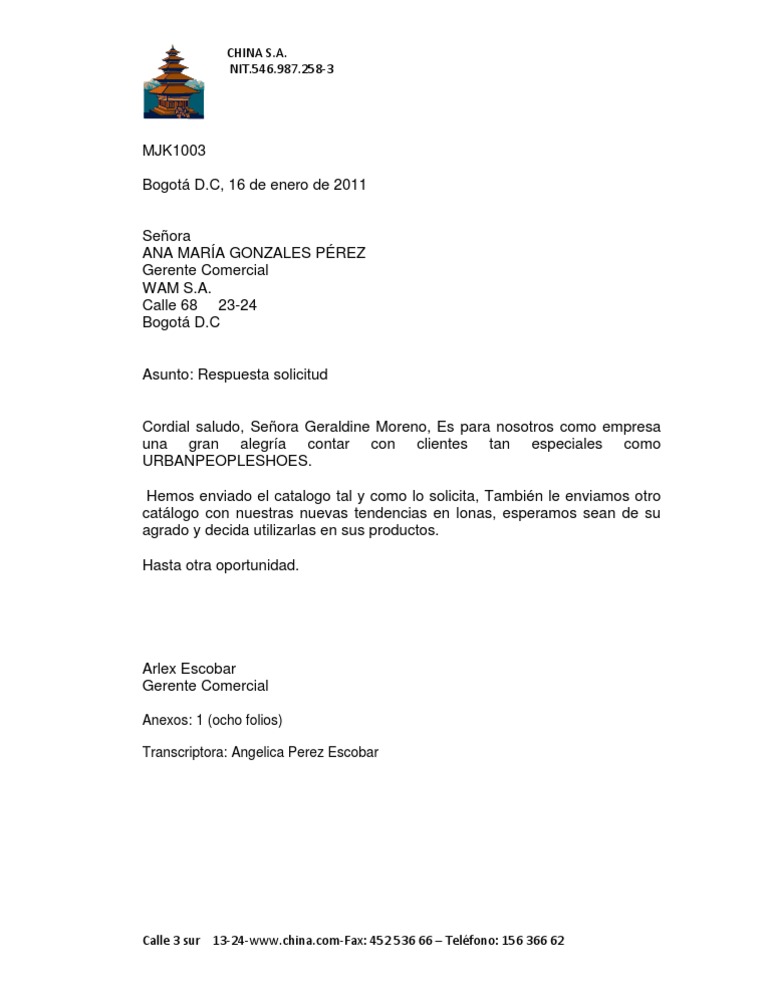 Carta de Respuesta | PDF