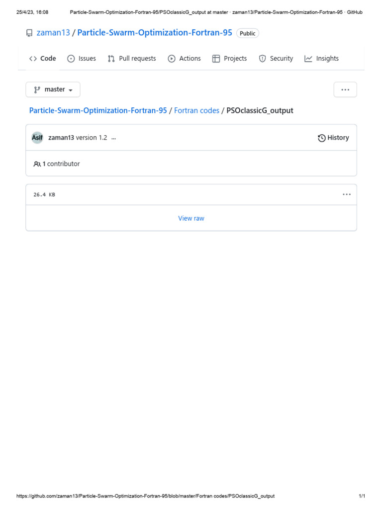 Particle-Swarm-Optimization-Fortran-95: Zaman13 | PDF