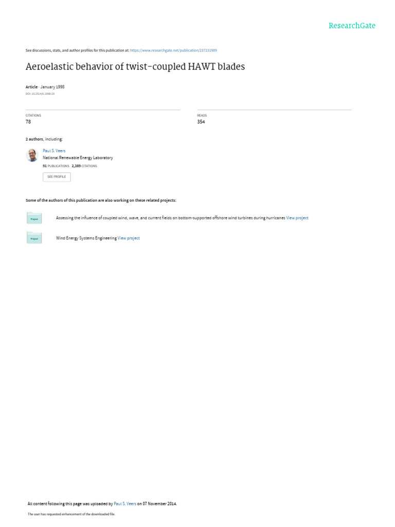 877 Aeroelastic Behavior of Twist Coupled HAWT Blades Flutter ...