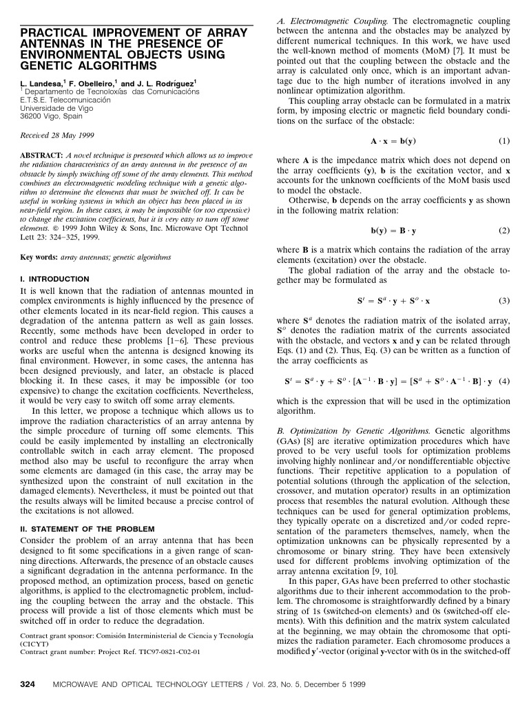 1097 Practical Improvement of Array Antennas in The Presence of Environmental Objects Using ...
