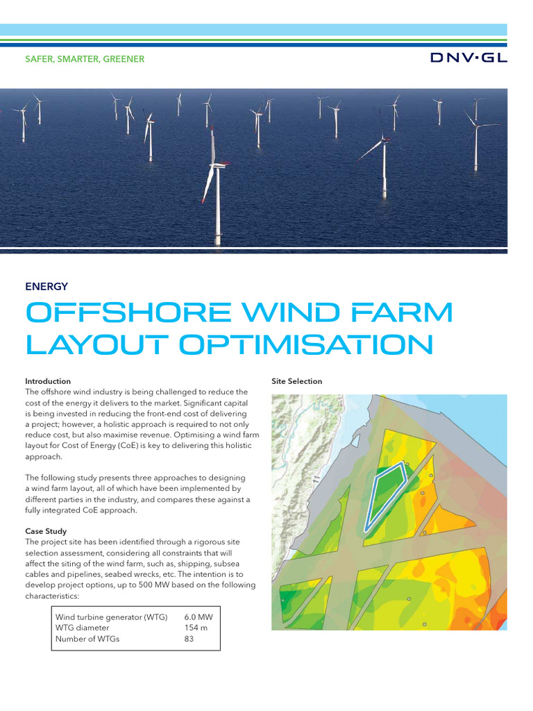 1018 Offshore Wind Farm Layout Optimisation Flyer Basico de DNV | PDF | Wind Turbine | Offshore ...