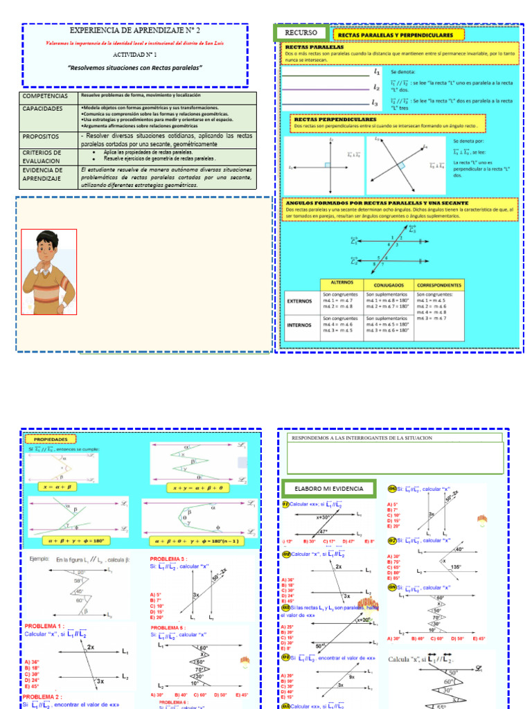 Ficha 1 Semana 1 Eda 2 5° A, B | PDF | Geometría | Aprendizaje