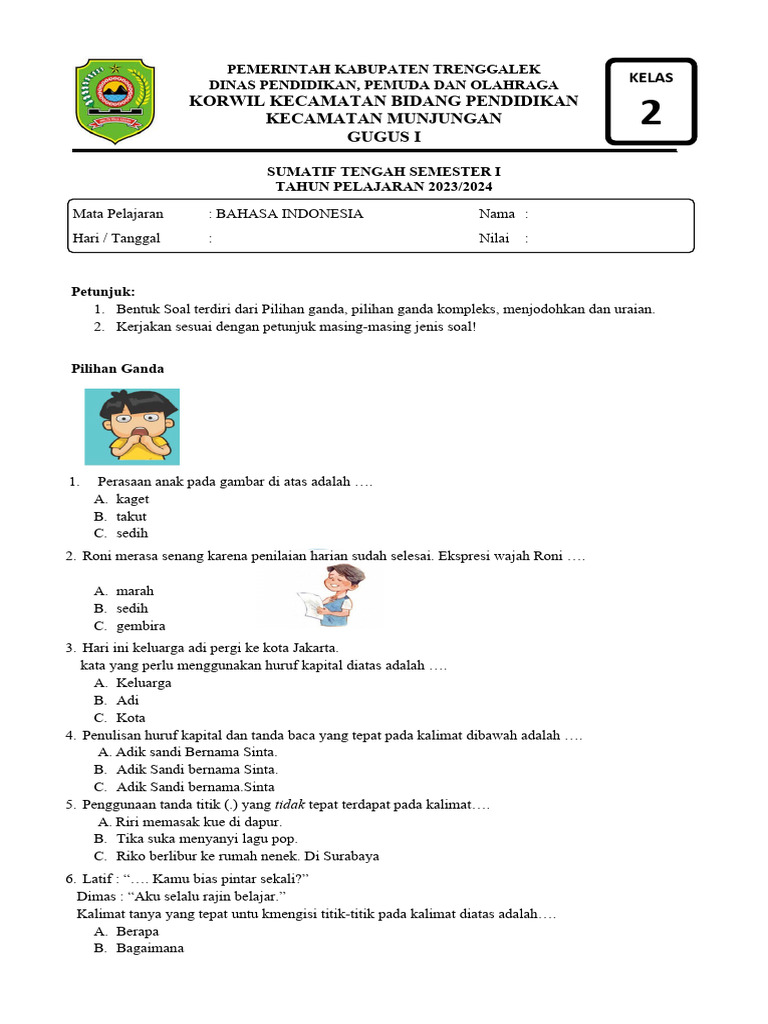 B.indonesia Kelas 2-Soal | PDF