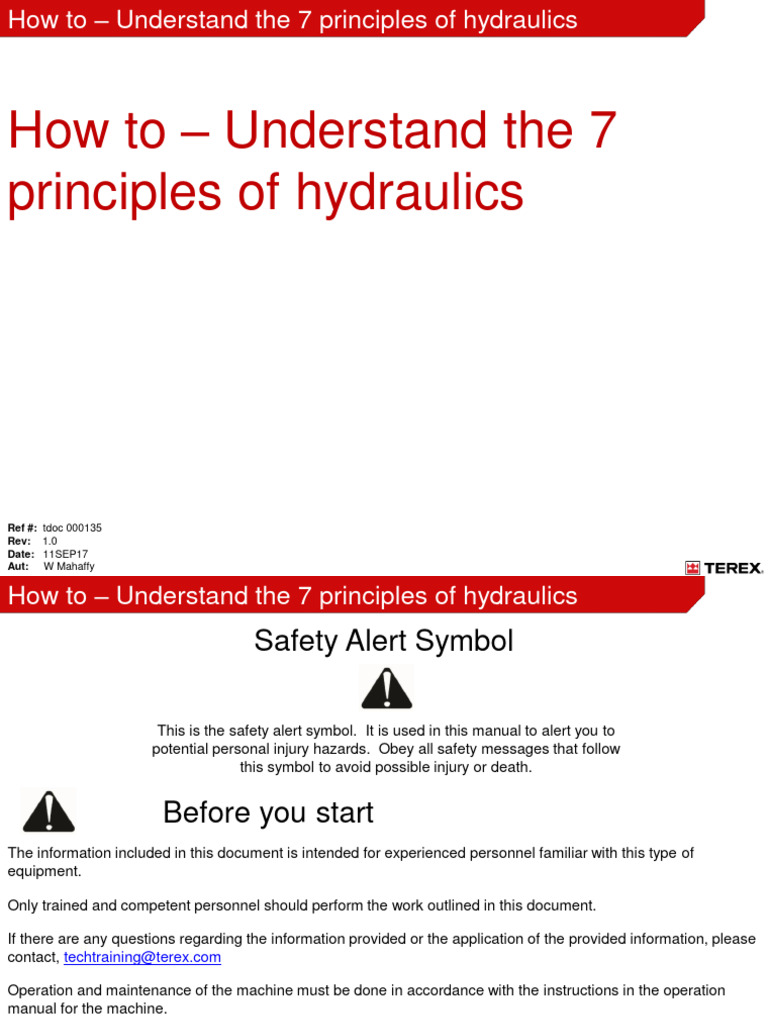 How To - Understand The 7 Principles of Hydraulics | PDF | Actuator ...