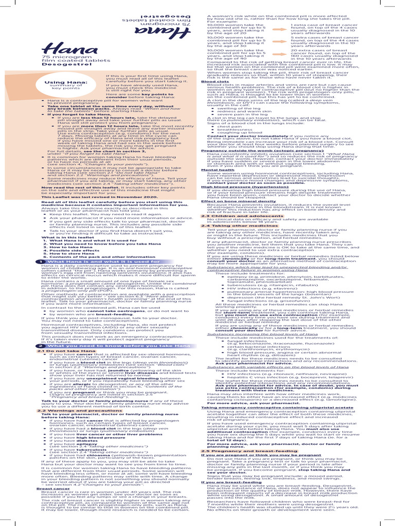 Hana Package Leaflet May 2021 | PDF | Sexually Transmitted Infection ...