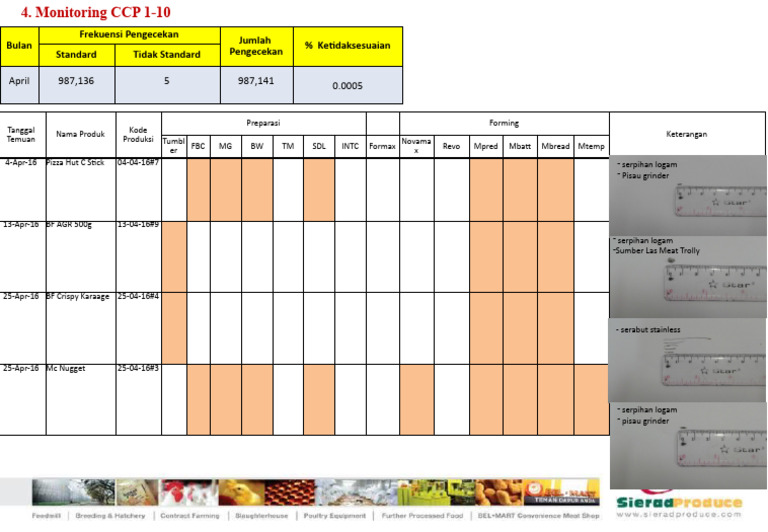 Contoh Format Flow Penggunaan Mesin Produk Terkontaminasi Metal | PDF