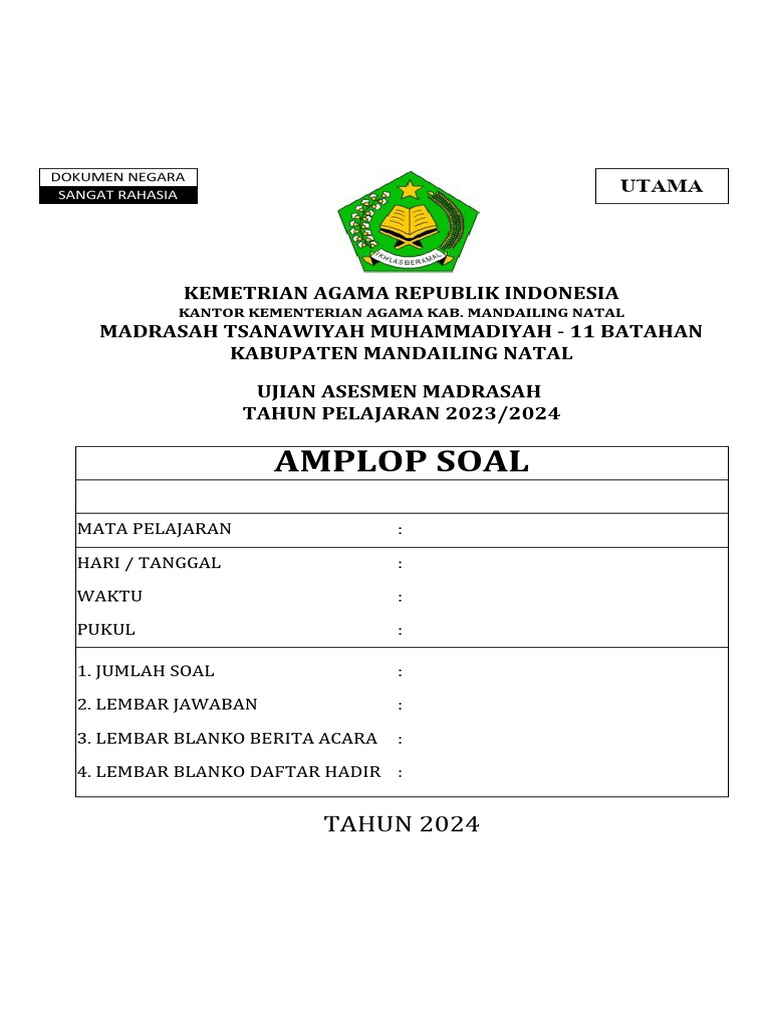 Cover Amplop Ujian Sekolah | PDF | Agama & Spiritualitas