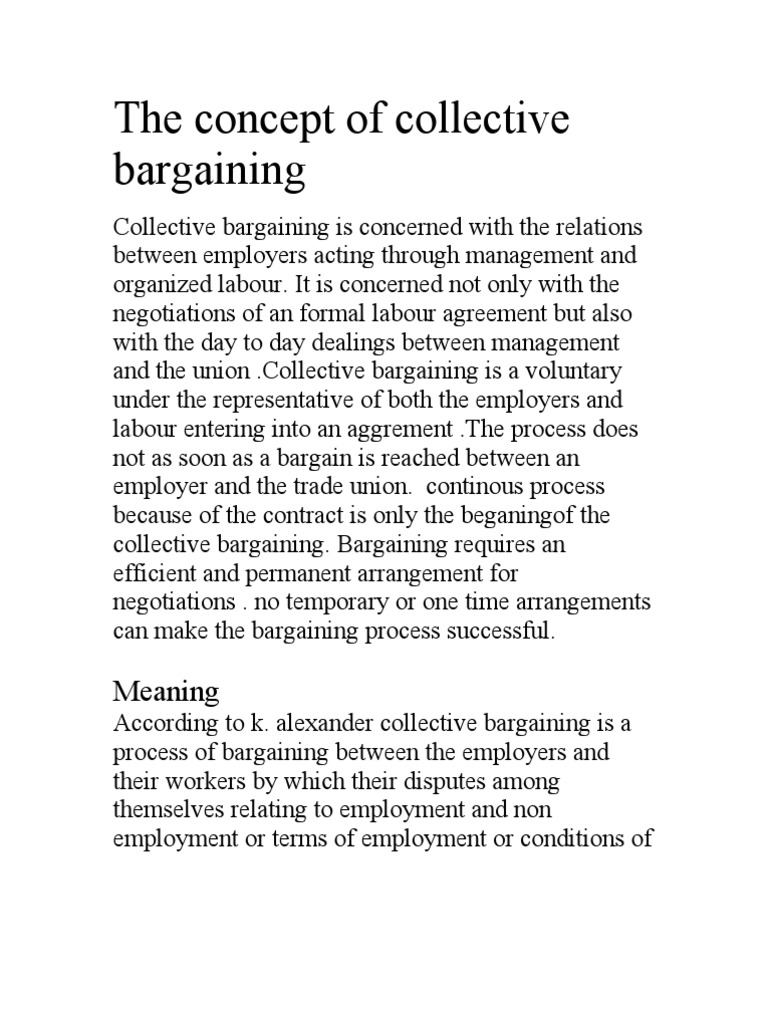 The Continuous Process of Collective Bargaining: Definitions ...