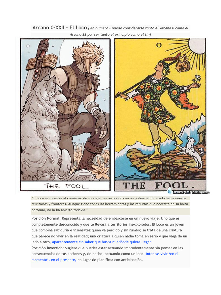Cartas Del Tarot Final Fantasy VII | PDF | Amor | Soledad