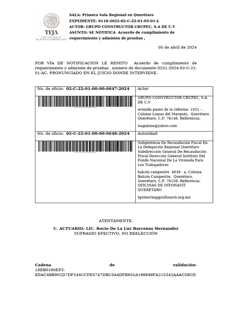 0118-2022-02-C-22-01-03-01-L - Minutas - Minuta 05-04-2024 15 - 06 - Minuta 20240405150659 | PDF ...