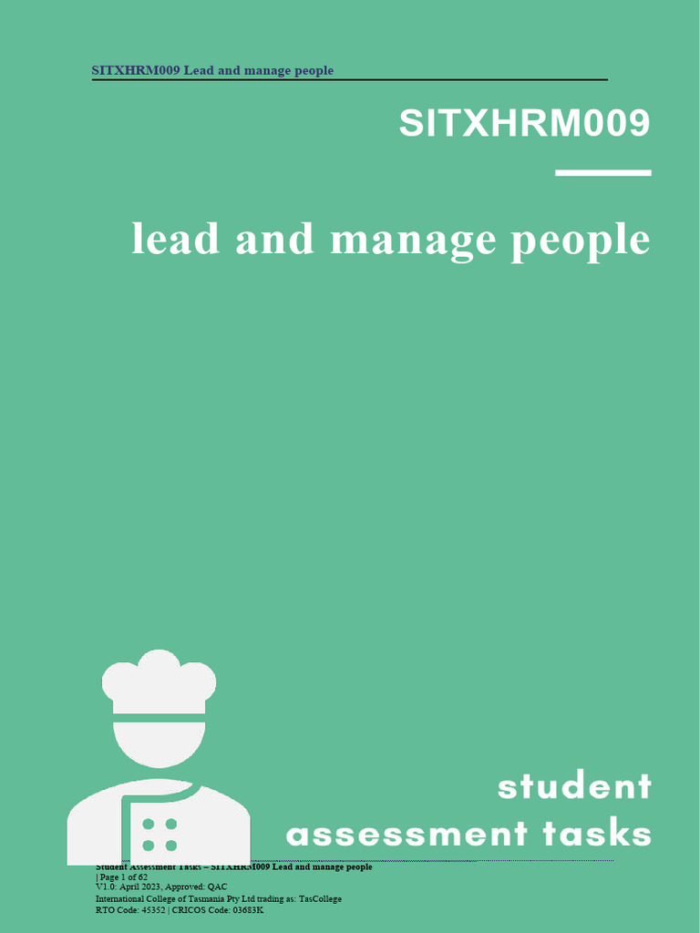 SITXHRM009: Managing People Assessment | PDF | Leadership | Creativity