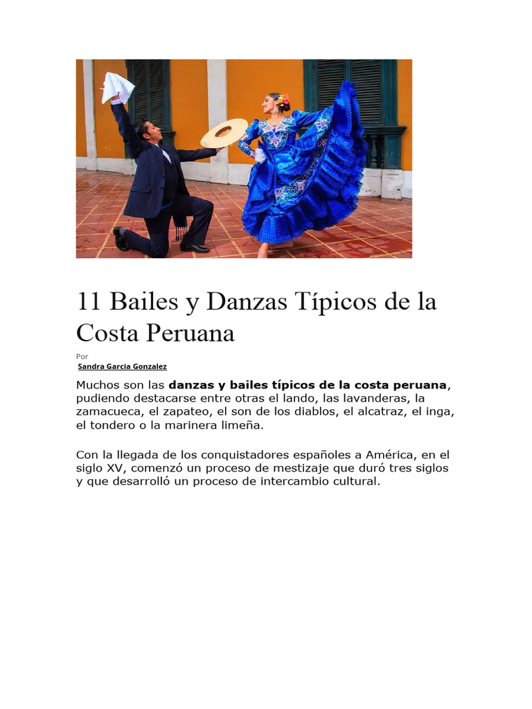 11 Bailes y Danzas Típicos de La Costa Peruana | PDF