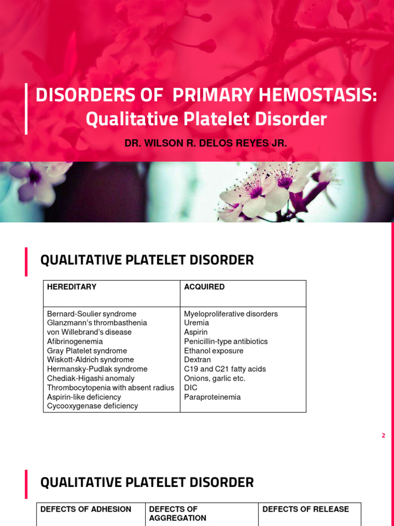Qualitative Platelet Disorder | PDF | Platelet | Coagulation