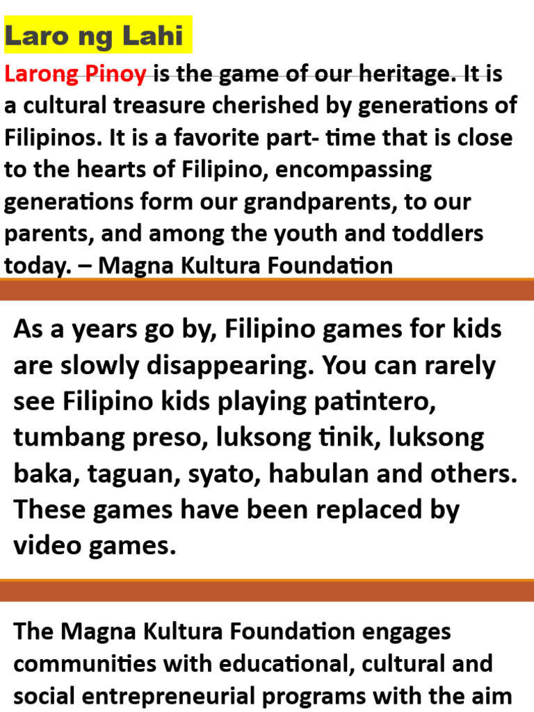Larong Pinoy | PDF | Games & Activities