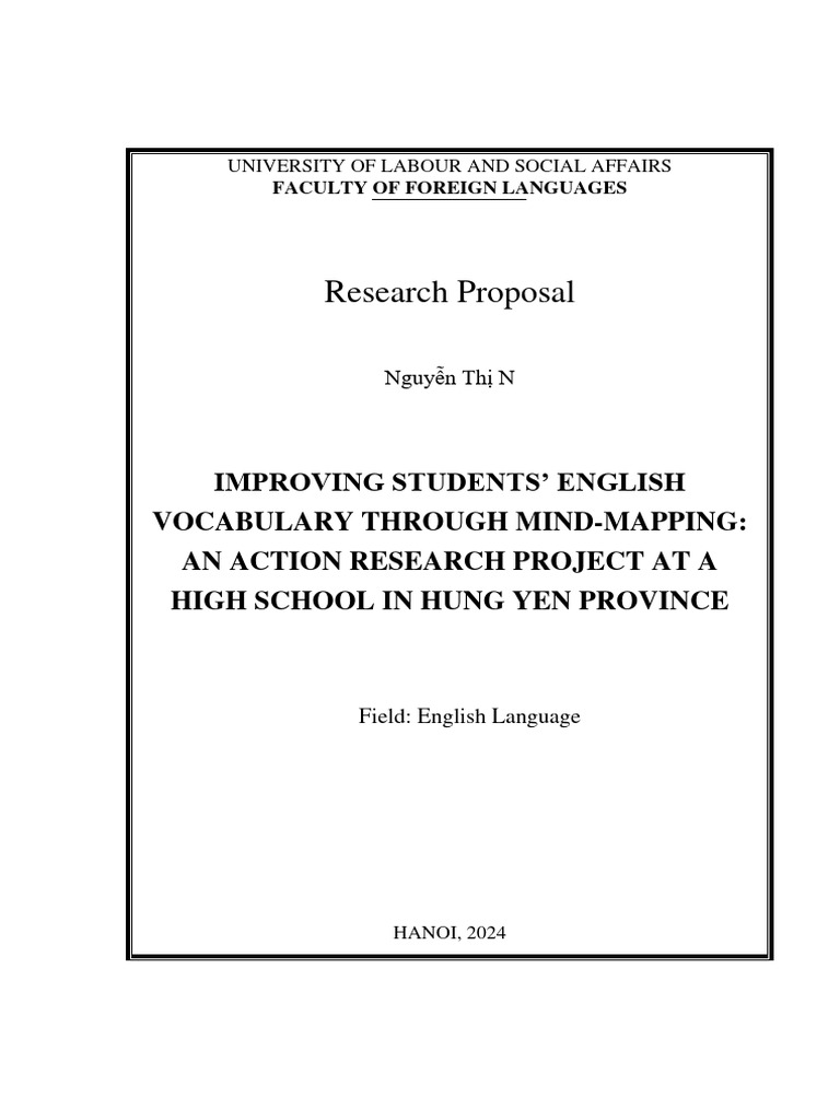 Research Proposal (a Sample) | PDF | Vocabulary | Reading Comprehension