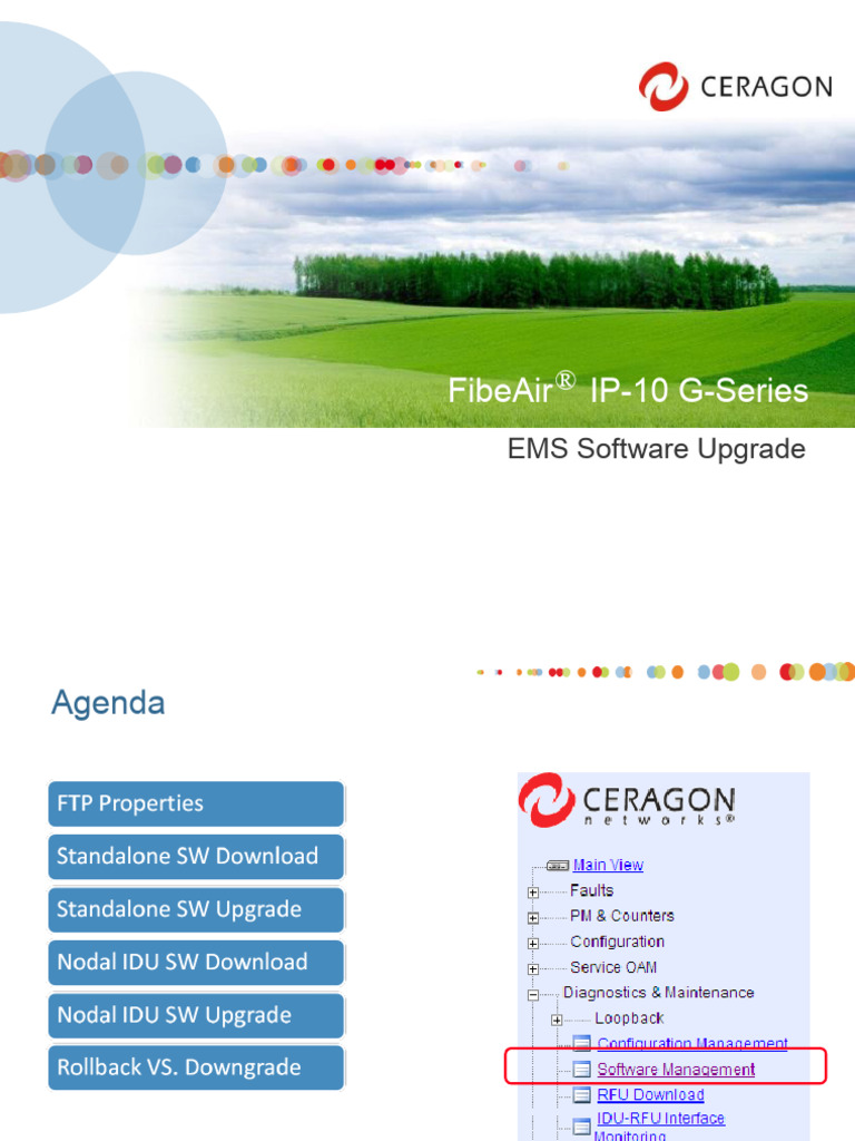 340 - Ceragon - IP-10G EMS SW Upgrade - Presentation v1.0 | PDF | File Transfer Protocol | Download