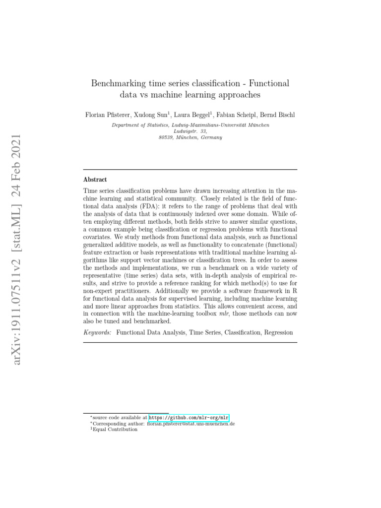 3 - Benchmarking Time Series Classification - Functional | PDF | Time Series | Cross Validation ...