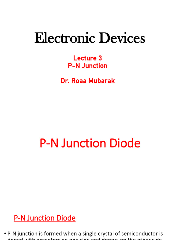 Electronic Devices Lecture 3 | PDF