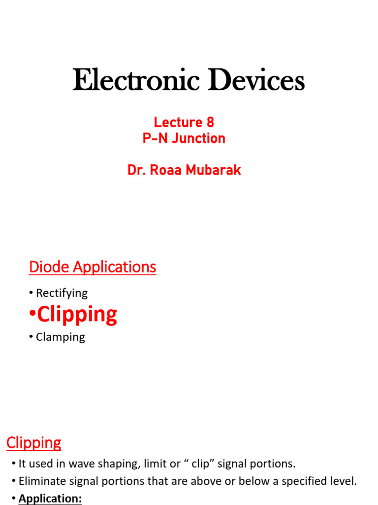 Electronic Devices Lecture 8 | PDF | Rectifier | Diode