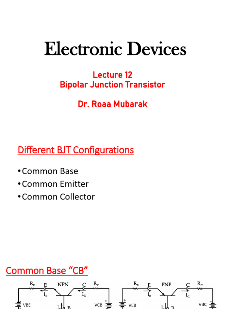 Electronic Devices Lecture 12 | PDF | Bipolar Junction Transistor | Amplifier
