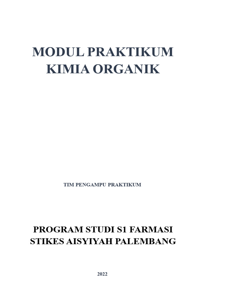 Modul Praktikum Kimia Organik | PDF