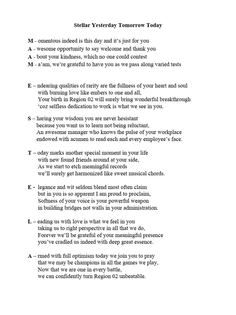 Poem For The Regional Director | PDF