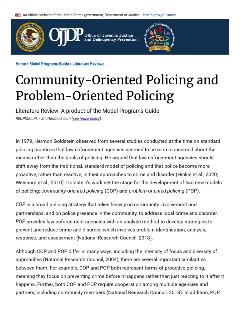Literature Review - Community-Oriented Policing and Problem-Oriented Policing - Office of ...