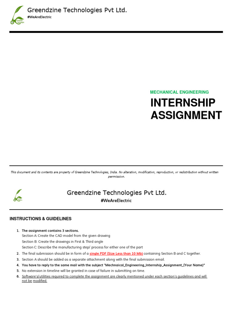 Internship Assignment - Mechanical Engineering | PDF | Computer Aided Design | Computing