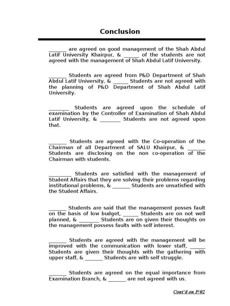 Conclusion Page | PDF | Career & Growth