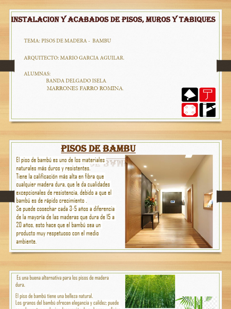 Piso de Bambu | PDF | Madera | Materiales