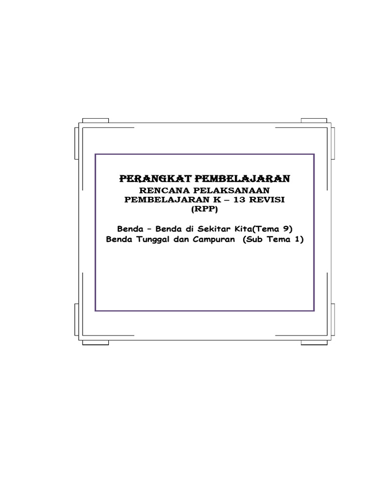 6 RPP Tema 9 | PDF | Karier & Perkembangan