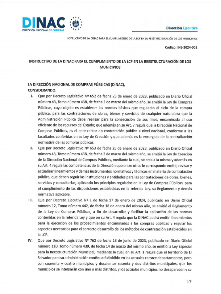 Instructivo DINAC para Reestructuración Municipal | PDF | Regulación ...